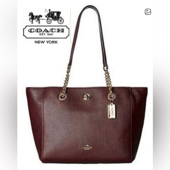 Coach | Bags | Coach Dark Red Leather Shoulder Bag | Poshmark
